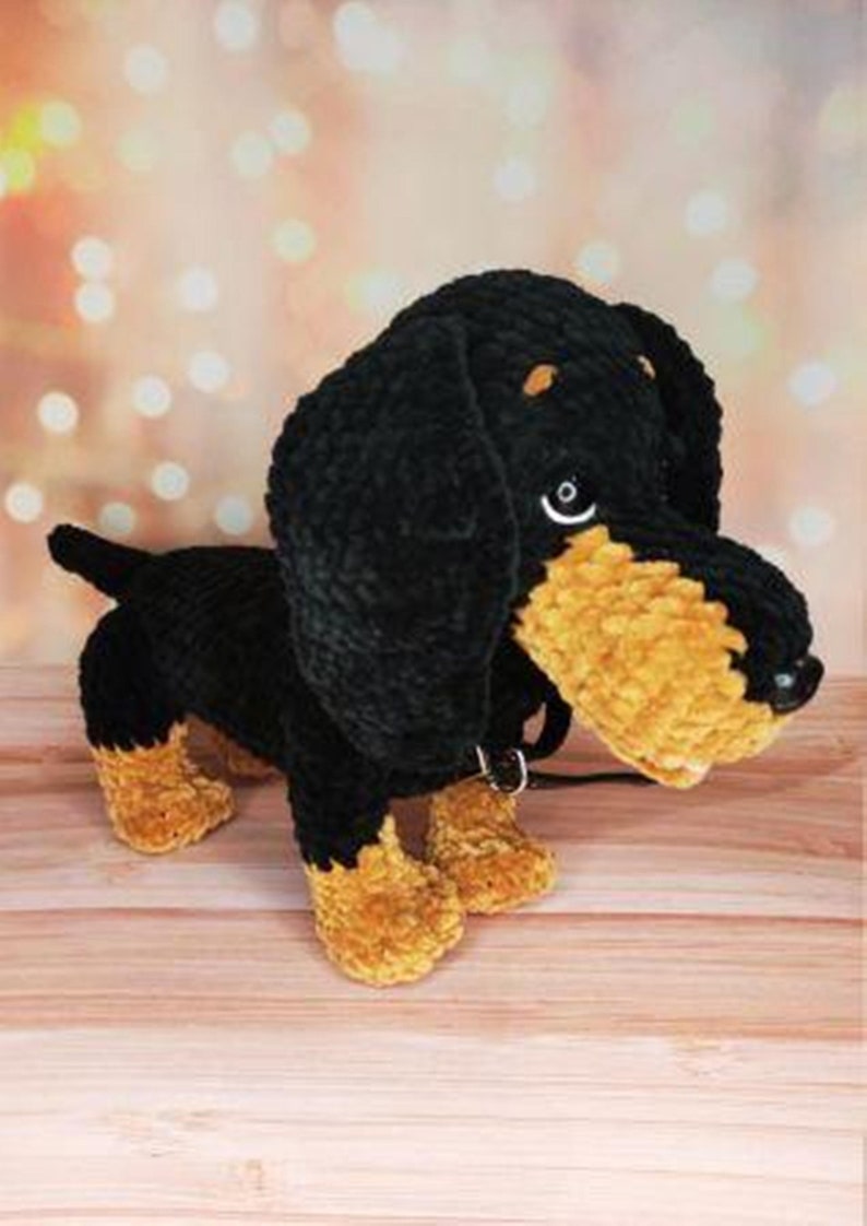 Modèle de chien teckel au crochet, modèle chiot amigurumi, modèle chien ...