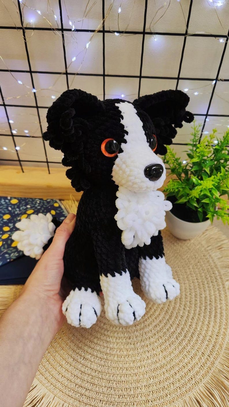 Border Collie Crochet Pattern. Amigurumi Tutorial Dog. Puppy Crochet ...