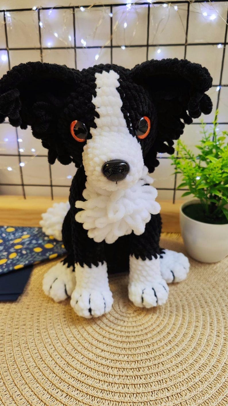 Border Collie Crochet Pattern. Amigurumi Tutorial Dog. Puppy Crochet ...