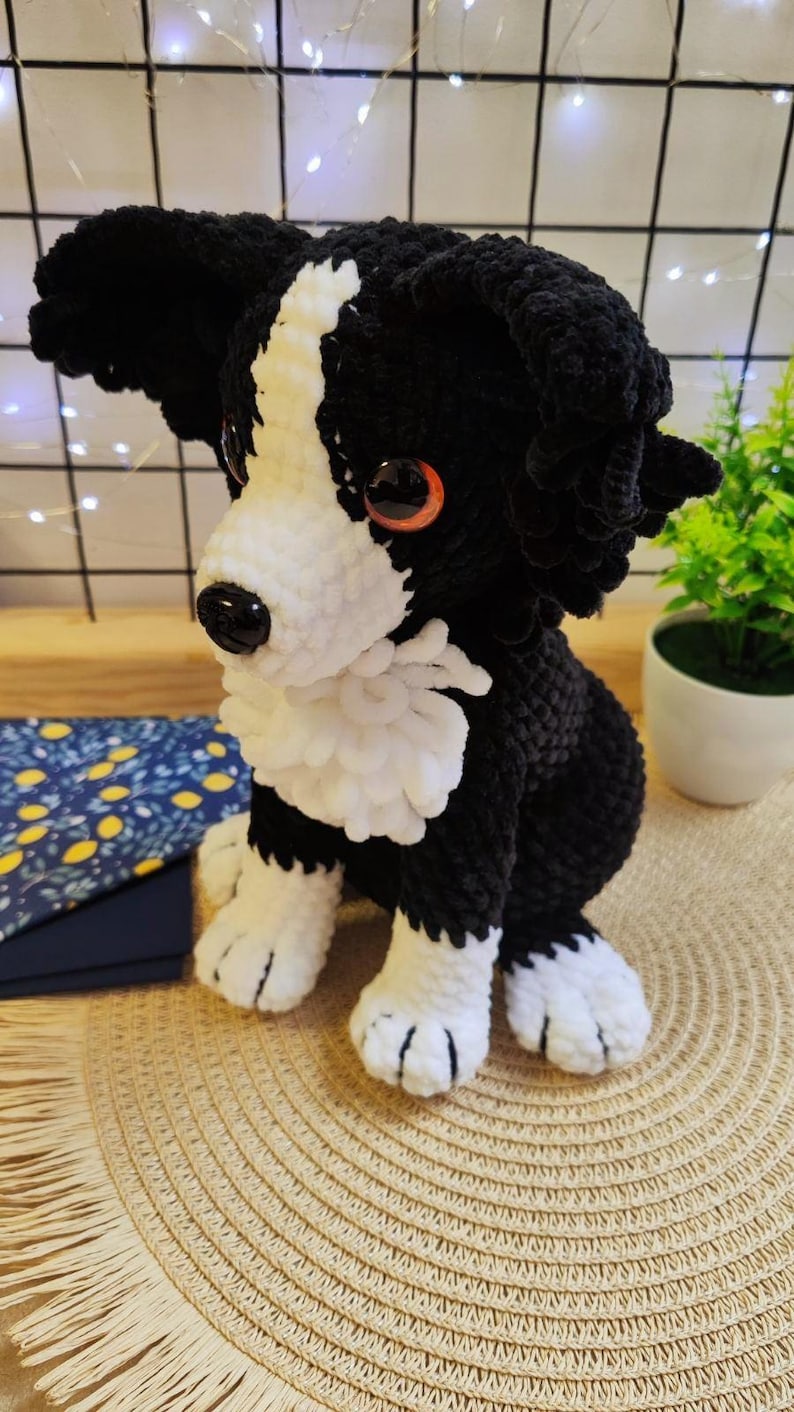 Border Collie Crochet Pattern. Amigurumi Tutorial Dog. Puppy Crochet ...