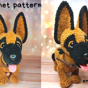 Crochet Pattern German Shepherd Dog/ Amigurumi Tutorial Plush Puppy ...