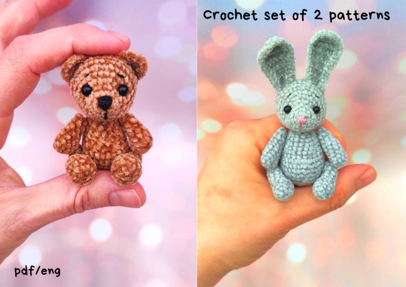 Miniature Crochet Pattern Set of 2 Crochet Pattern Amigurumi - Etsy