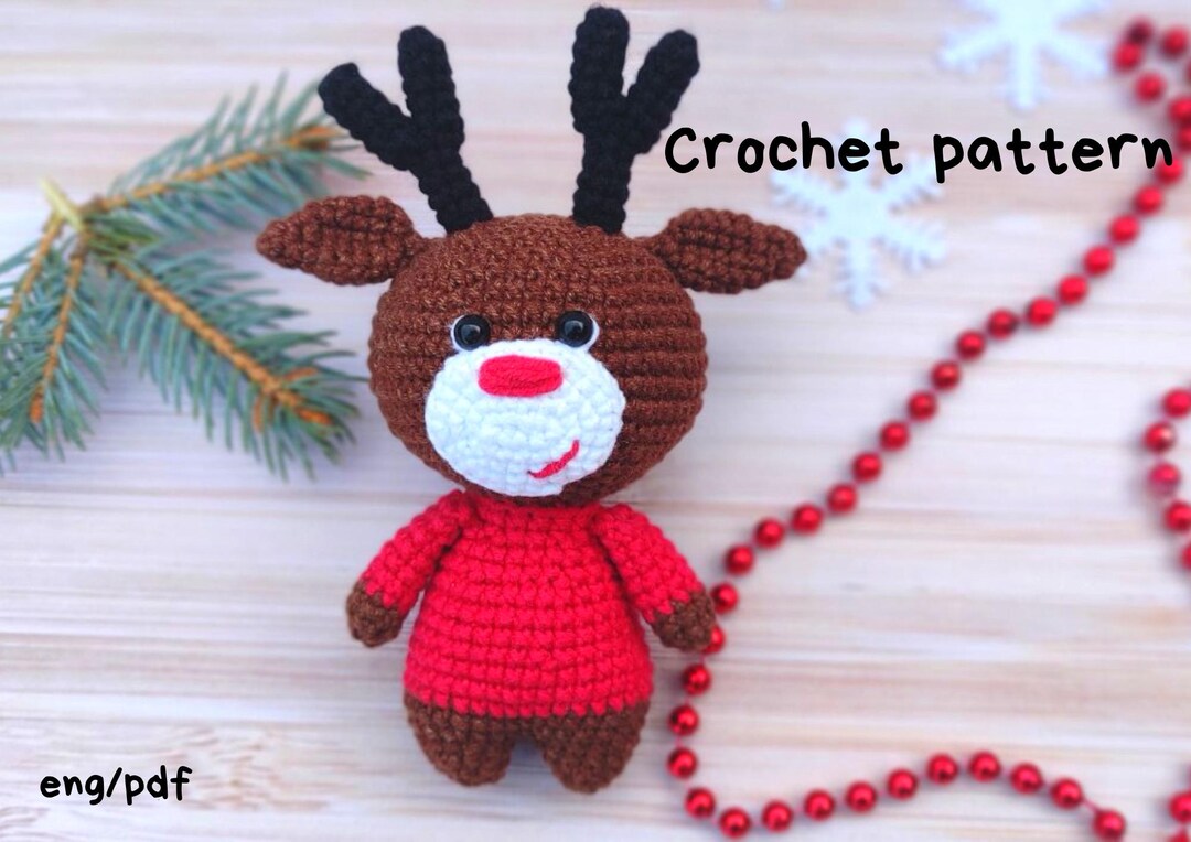 Crochet Pattern Christmas Deer/ Crochet Pattern Small Funny Moouse ...