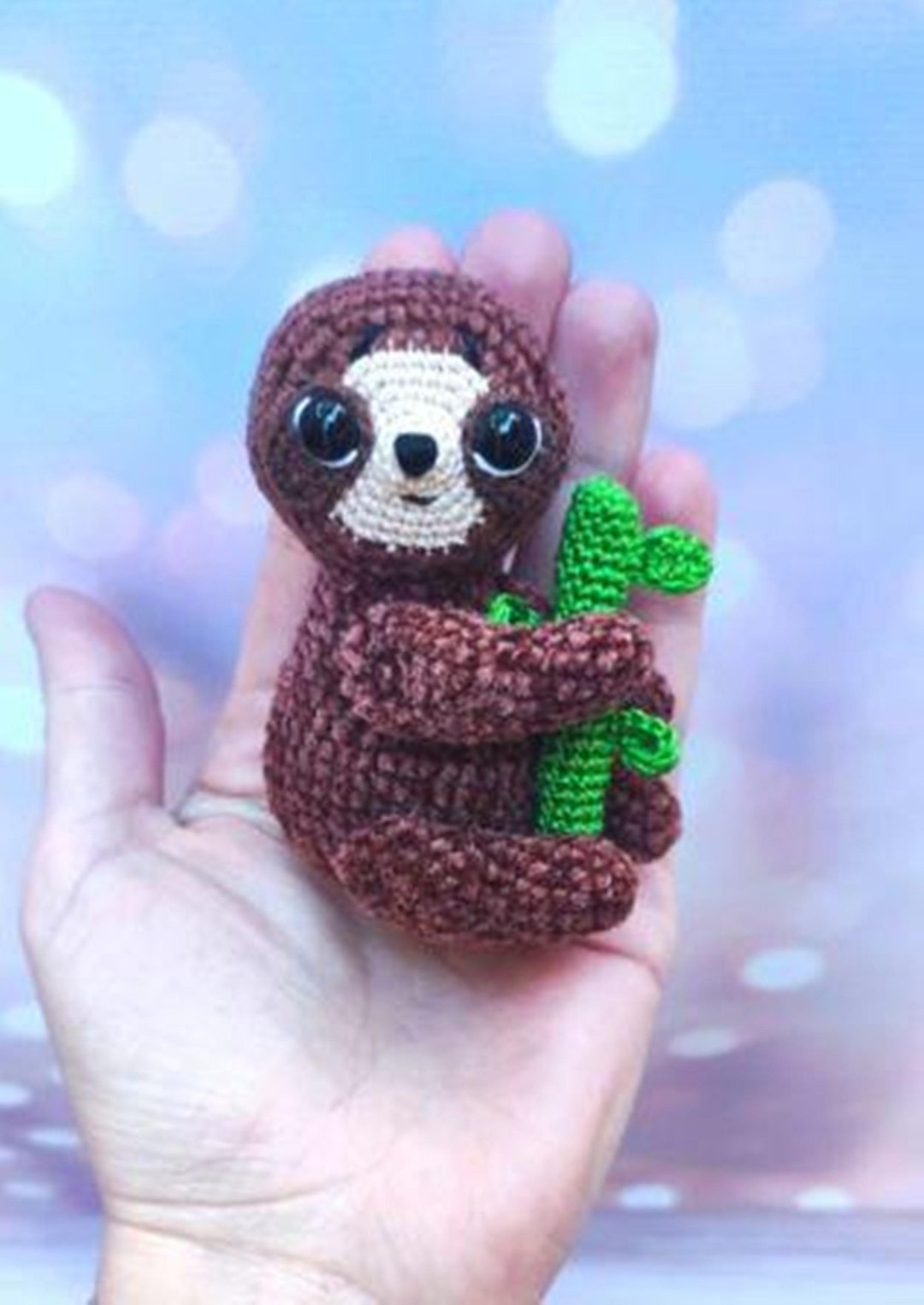Amigurumi Crochet Sloth Pattern, Miniature Stuffed Animal (PDF Pattern ...