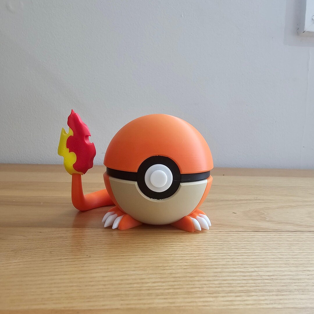 The #4 Charmander Pokéball – 3D Printed Collectible - Etsy