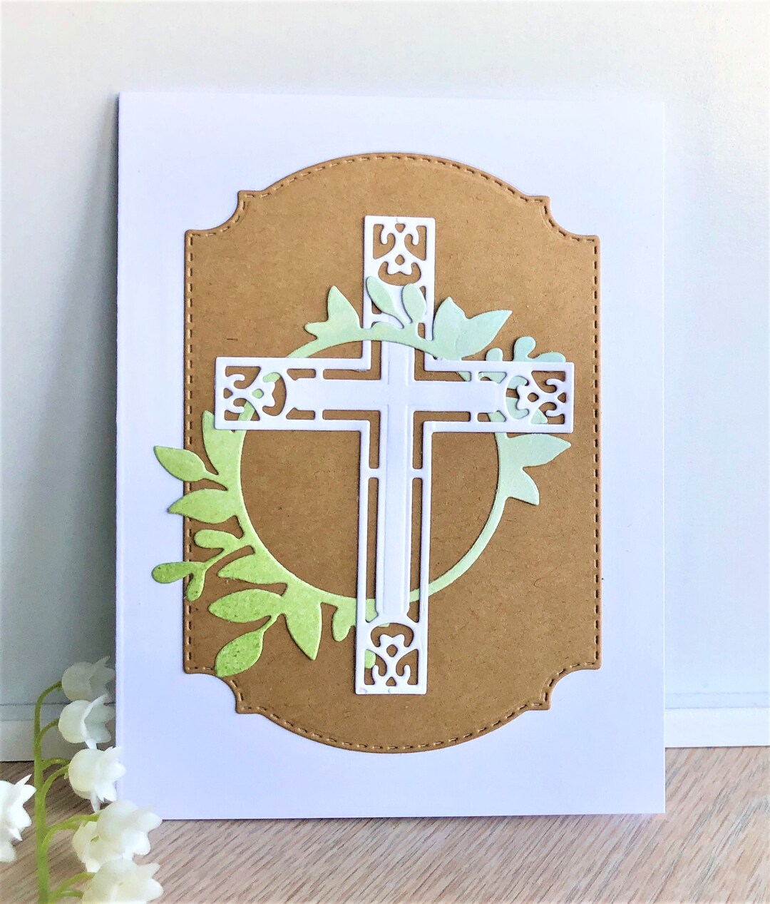 Die Cutout Cross Cards Religious Event Baptism Card First Communion ...