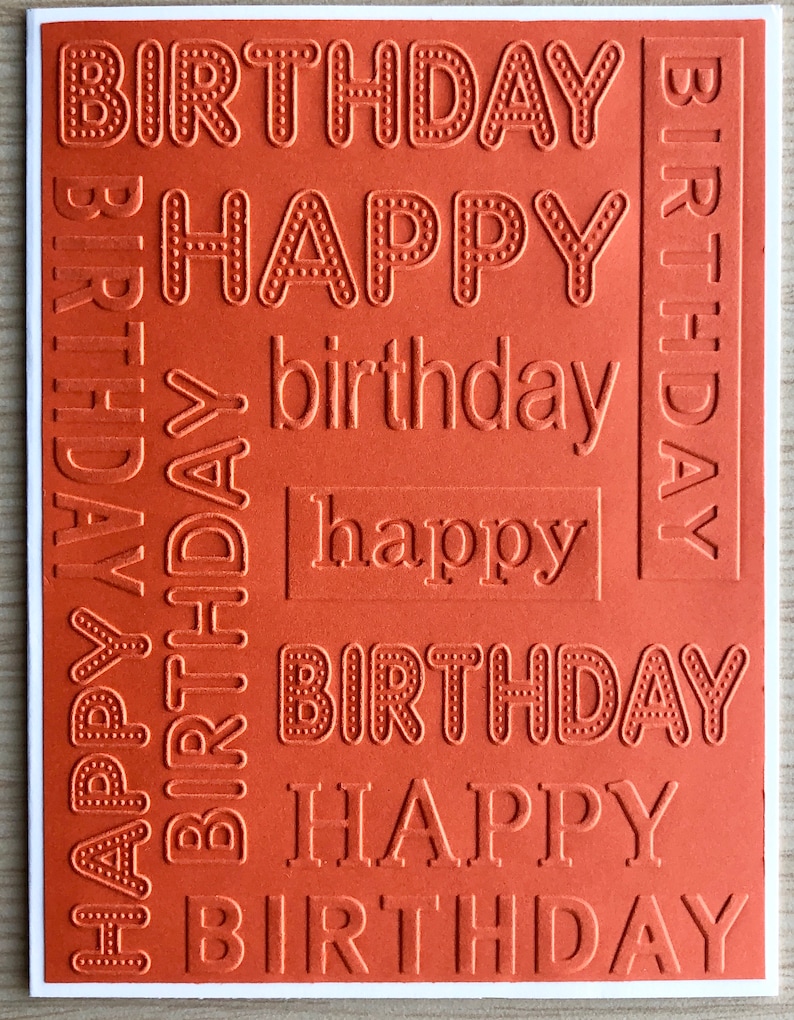 5 Assorted Embossed Happy Birthday Cards, Happy Birthday Card Set ...