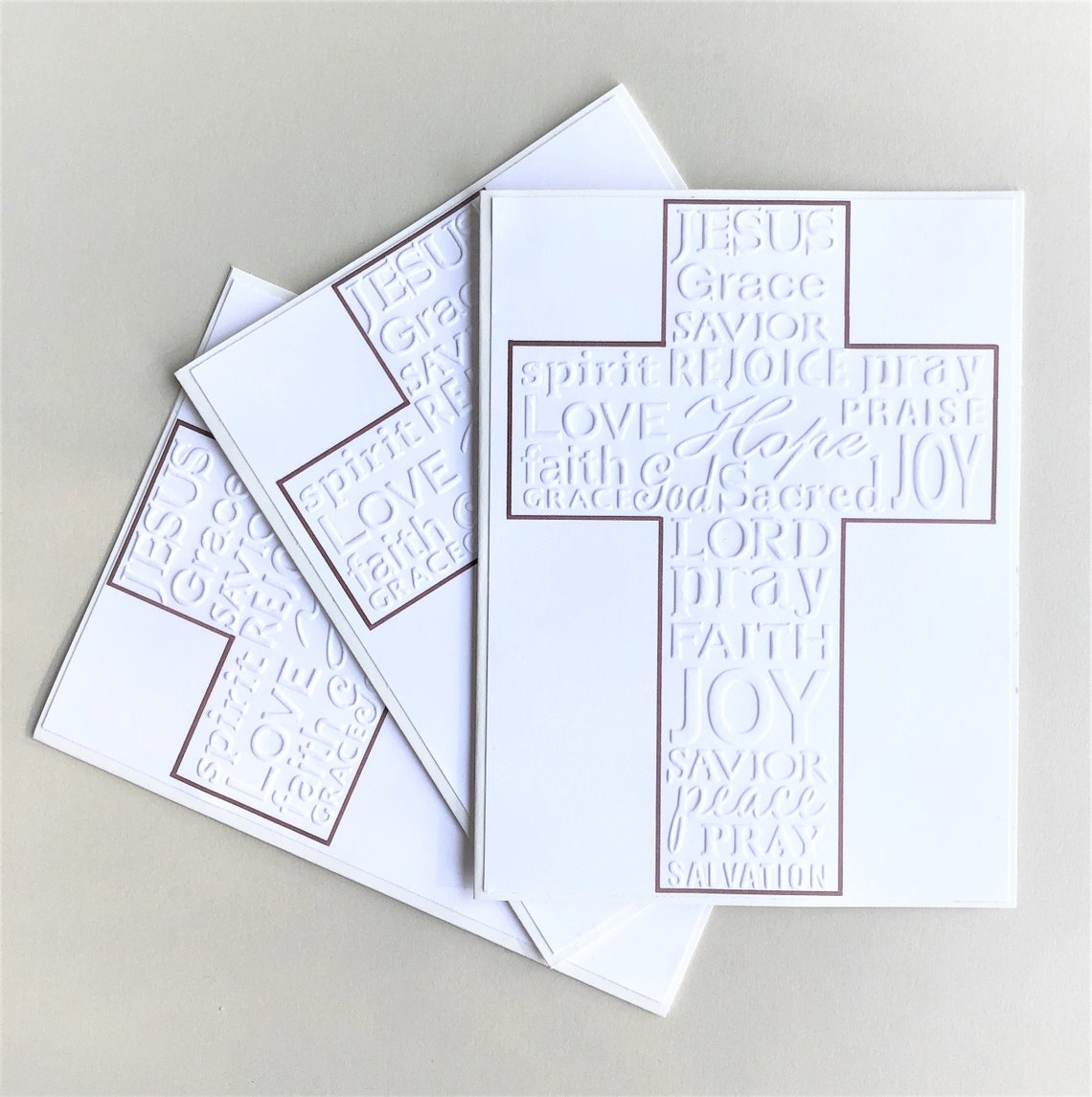 Embossed Cross Card Religious Event Baptism First - Etsy