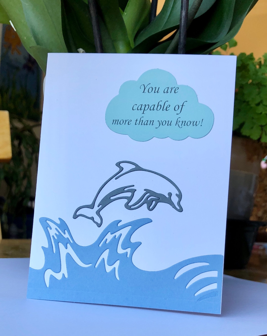 Handmade Die Cut Dolphin Card - Encouragement Cheer up Card - Etsy