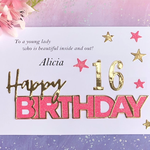 Handmade Sweet 16 Birthday Card - Etsy