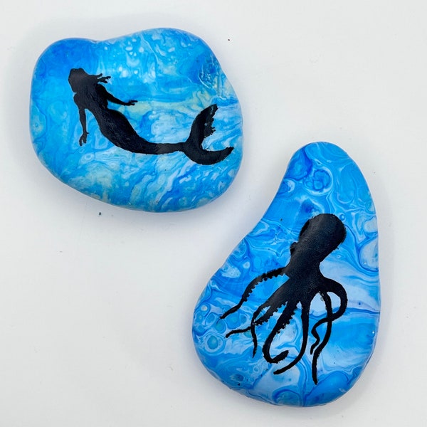 Mermaid Painted Rocks - Etsy