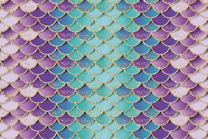 Cartoon Mermaid Fish Scales Photography Backdrops Girl Baby | Etsy