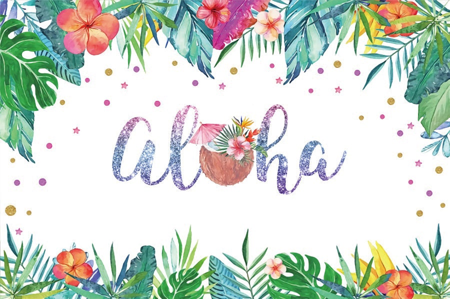 Aloha Baby Photography Backdrop Tropical Plants Flowers - Etsy UK