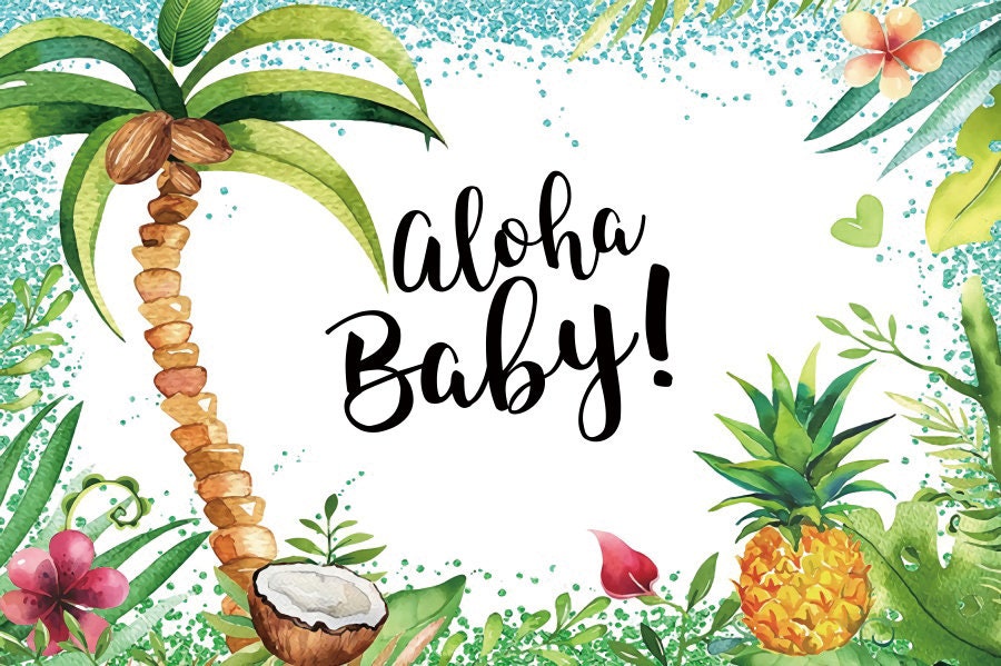 Aloha Baby Photography Backdrop Tropical Plants Flowers - Etsy UK