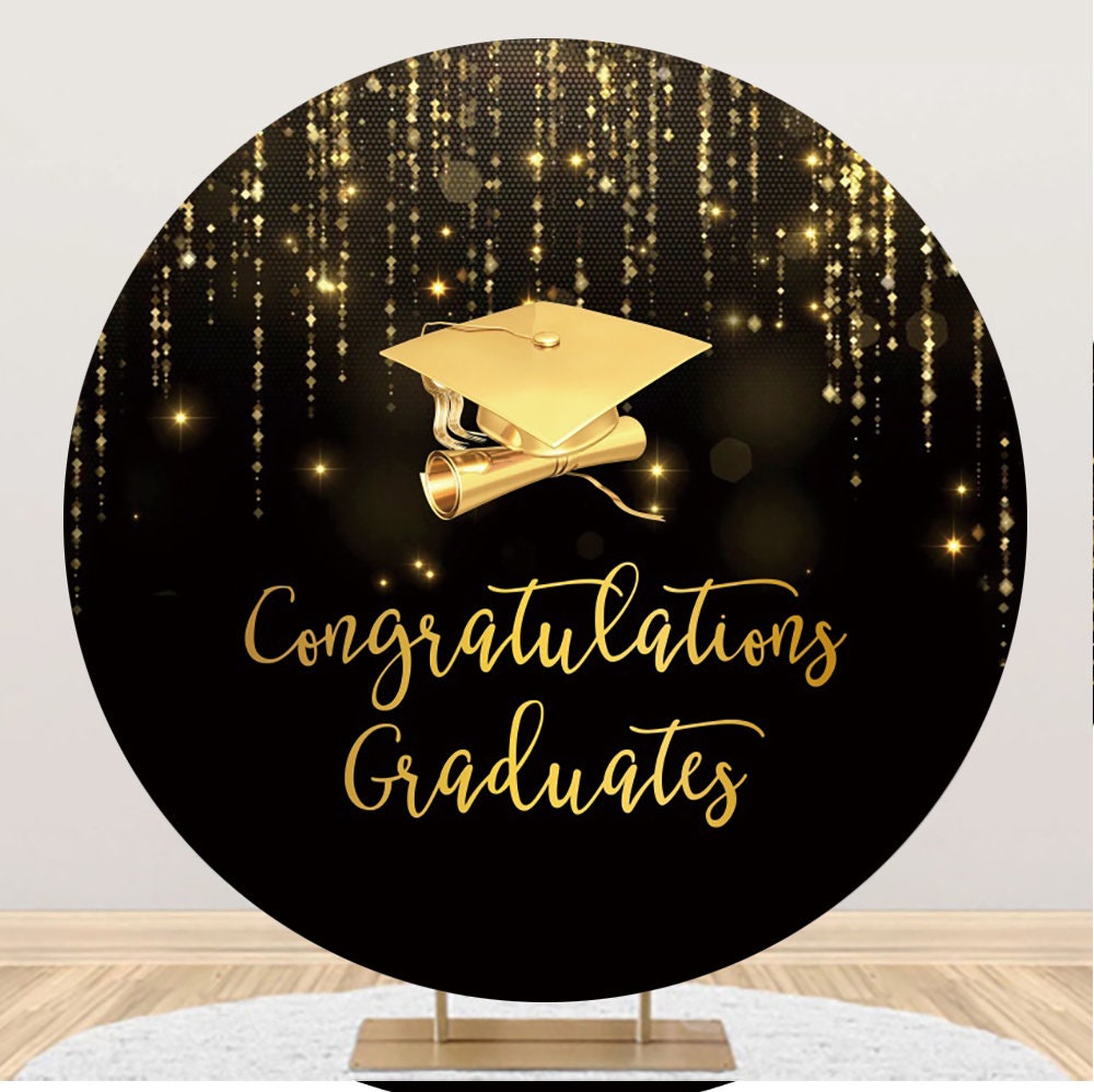Round Congratulations Graduates Photography Backdropbachelor | Etsy