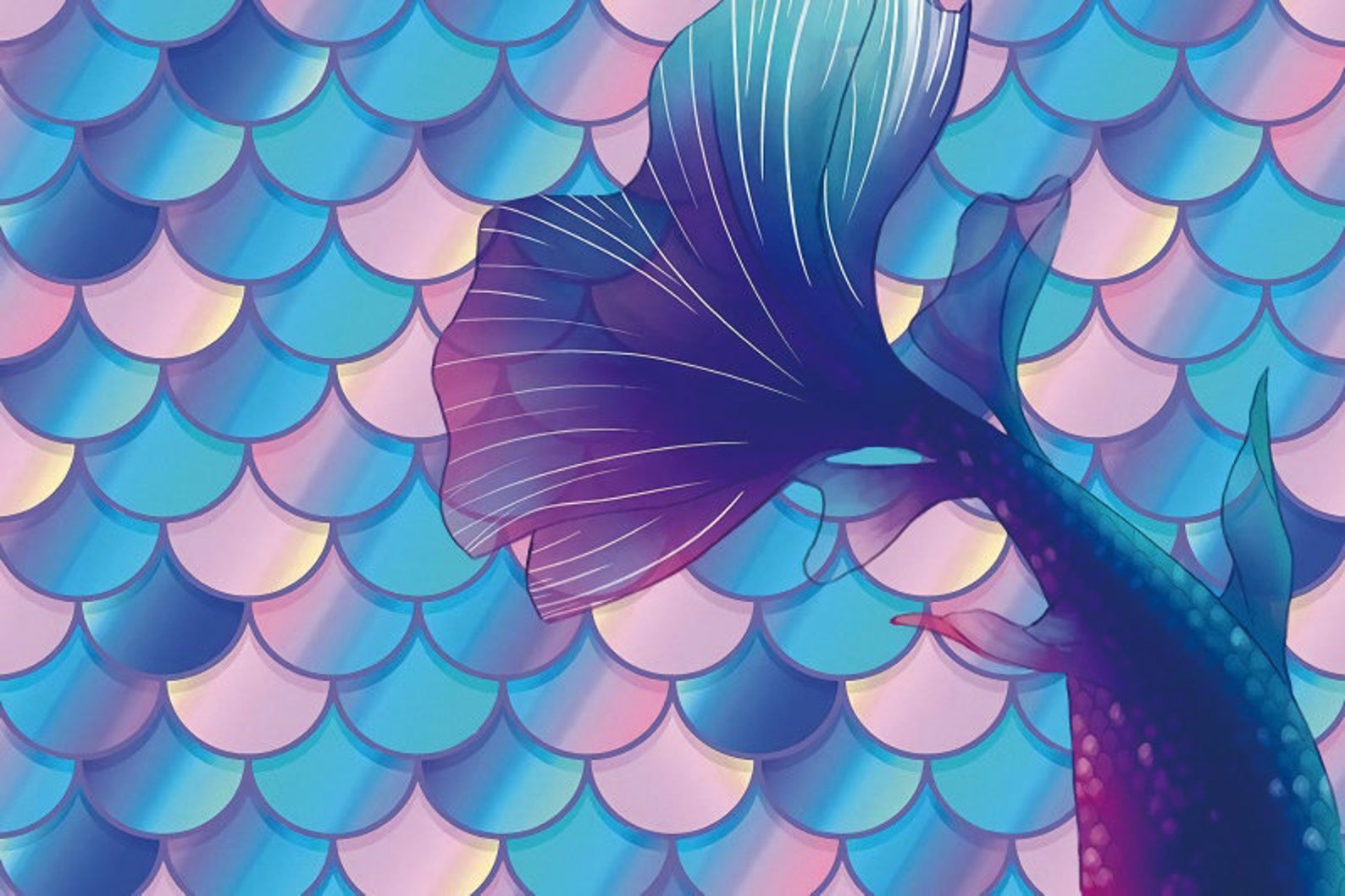 Cartoon Mermaid Fish Scales Photography backdropPrincess Baby | Etsy