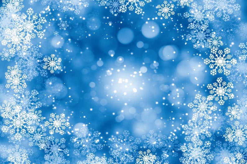 Snowflake Blue Backdrop Winter Wonderland Ice Snow Photography Backdrop ...