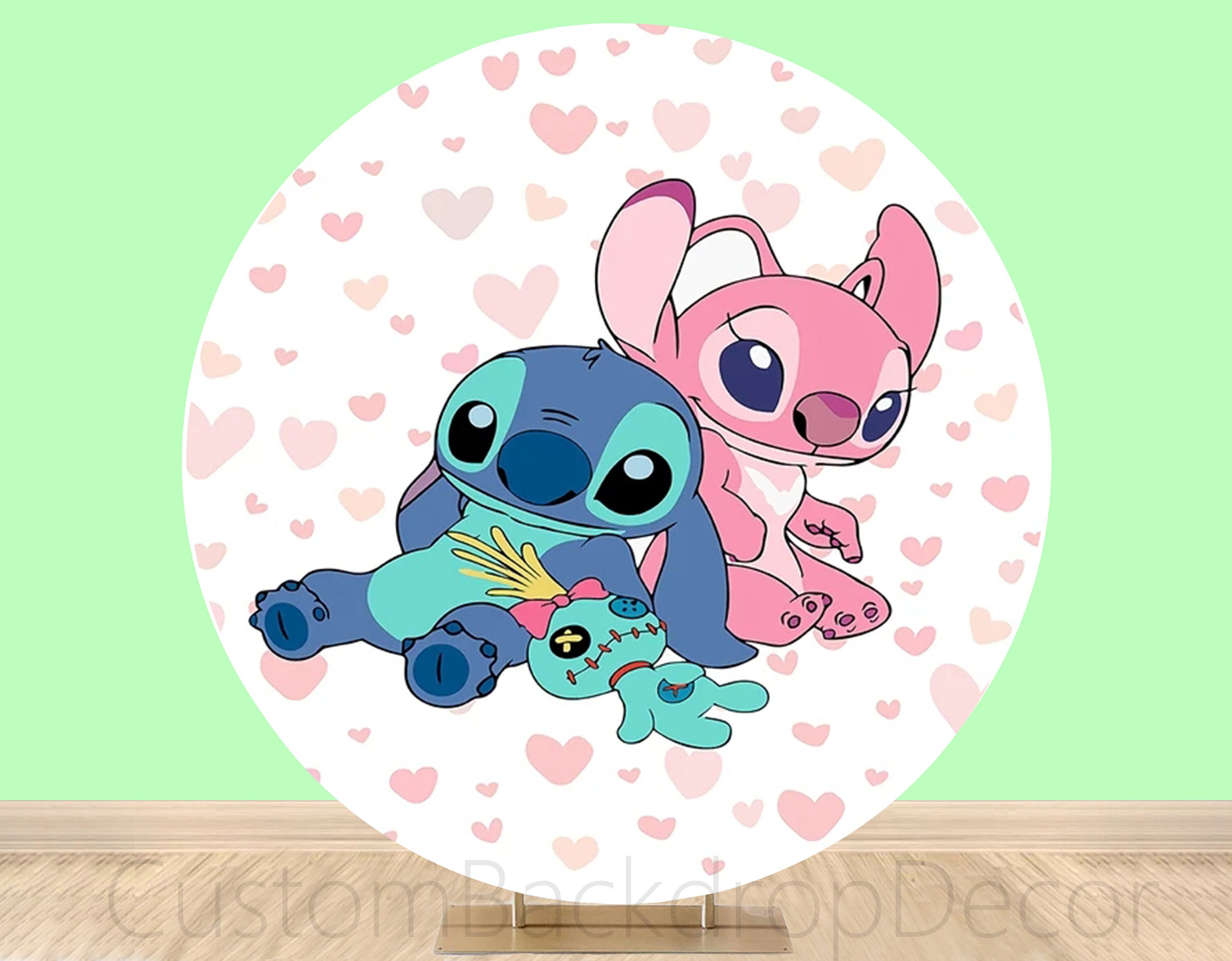 Lilo and Stitch Elastic Cylinder Cover Backdrop,cartoon Round Backdrop ...