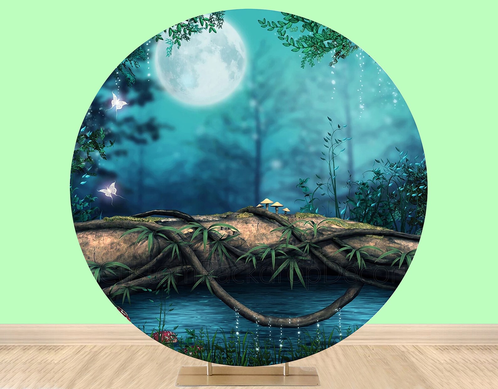 Magic Fantasy Forest Moon Round Circle Photography Backdrop Birthday ...
