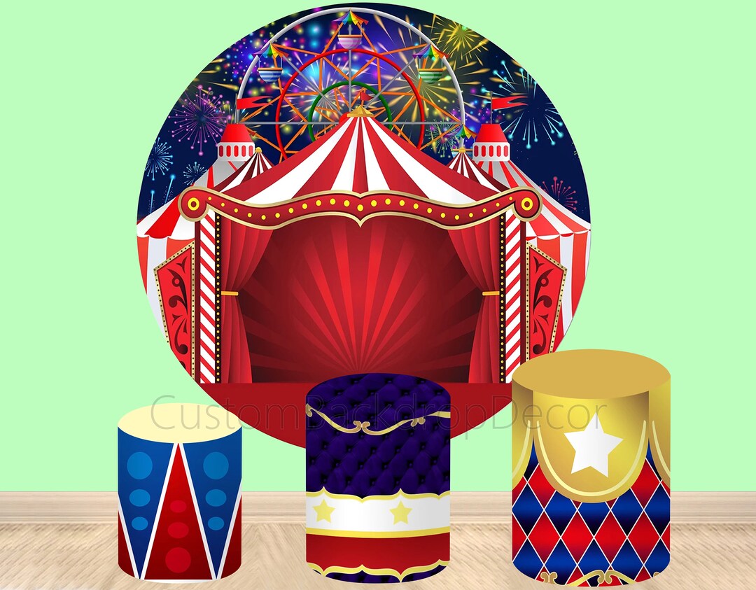 Circus Tent Party Decor Cylinder Cover Backdrop,kids Birthday Party ...
