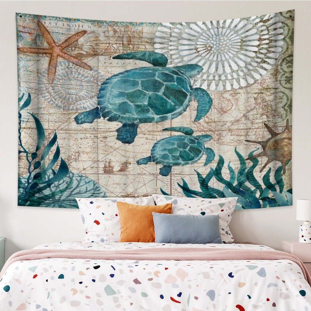 Sea Turtle Tapestry,sea Turtle Print Wall Tapestry for Room,art Sea ...