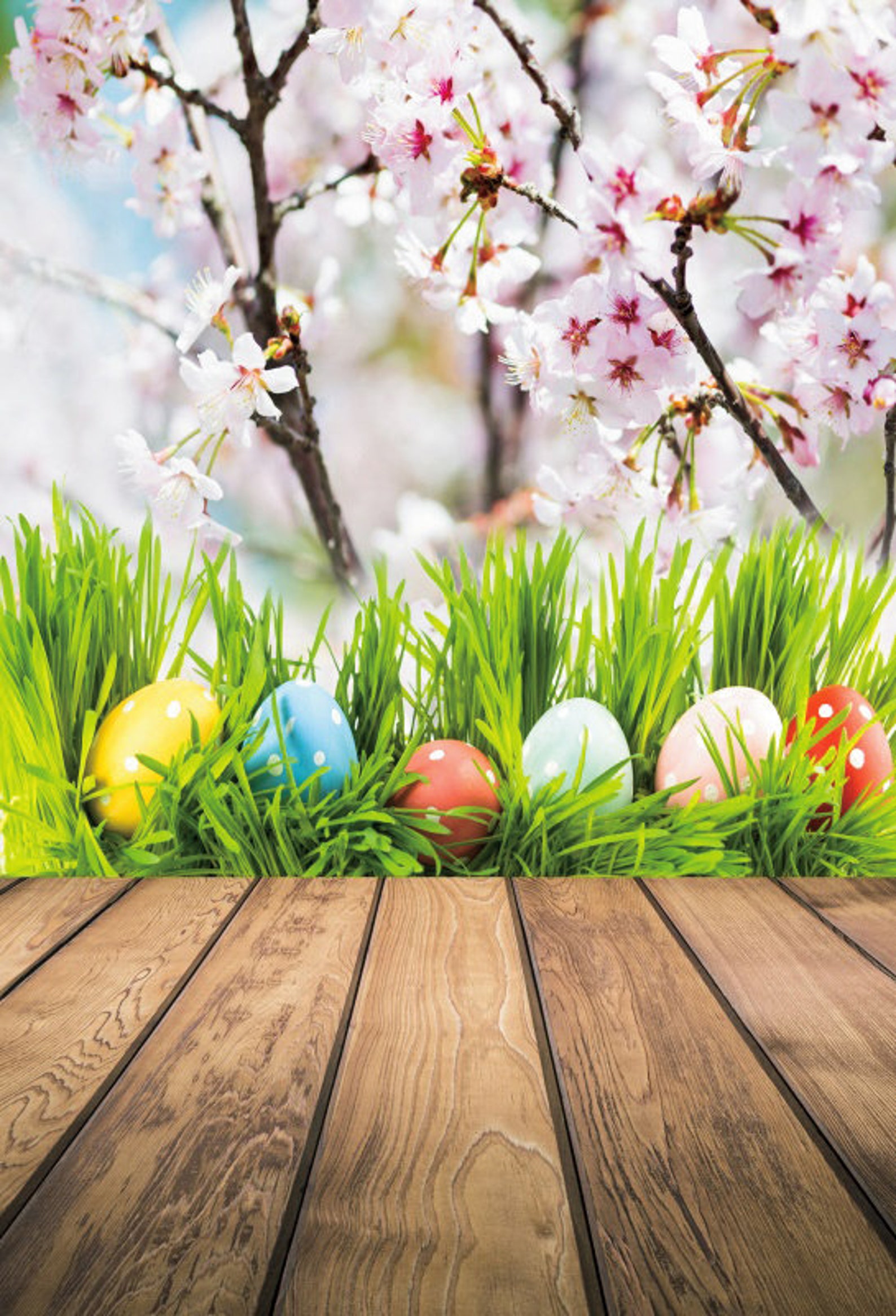 Easter Backdrop Spring Scenery Flowers Easter Eggs Portrait | Etsy