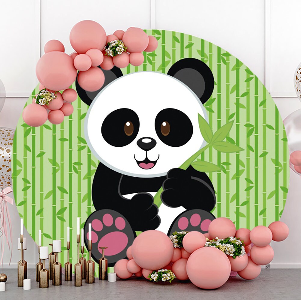 Round Panda Themed Kid Photography Backdropbamboo Decor - Etsy