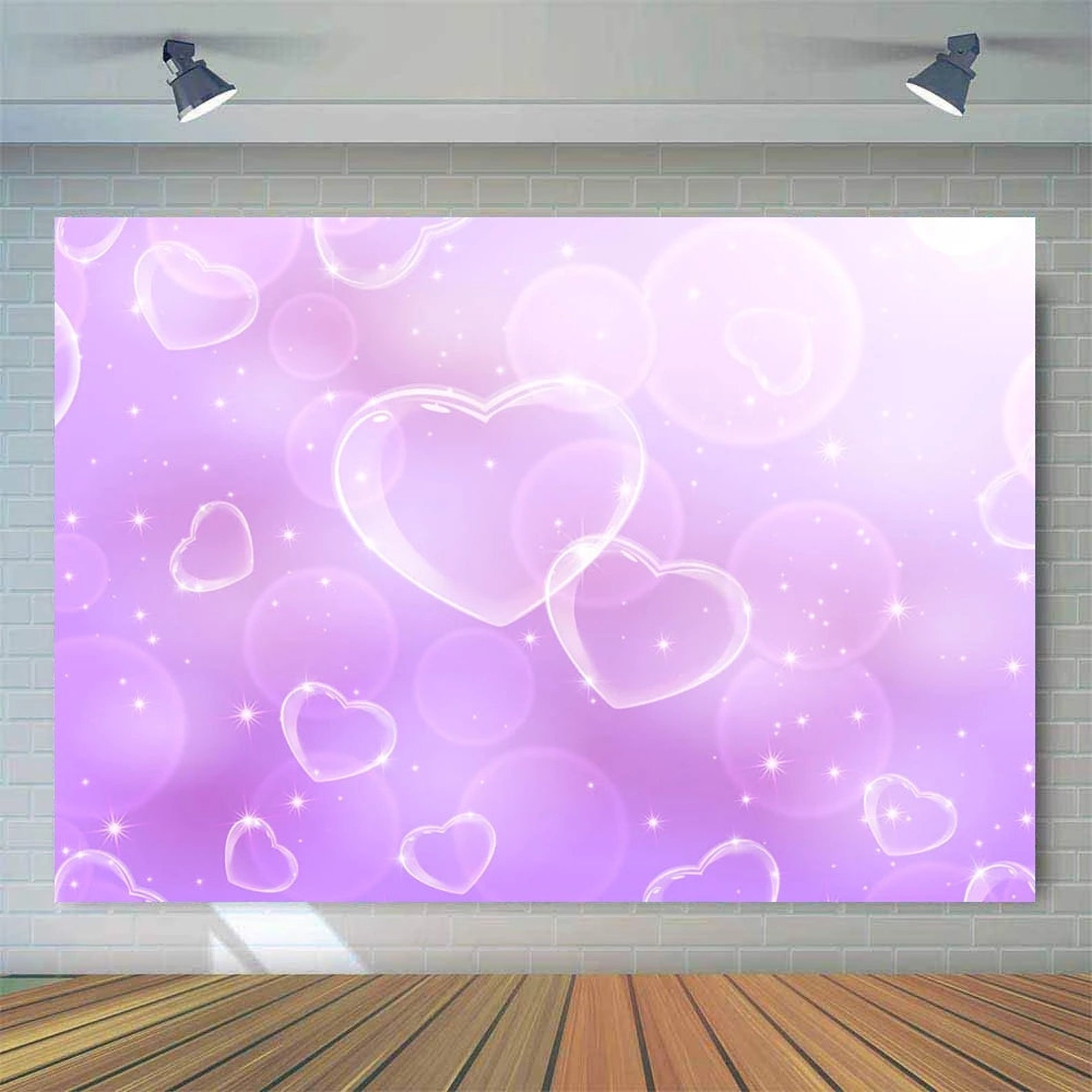 Early 2000s Themed Background Purple Heart Stars Birthday - Etsy