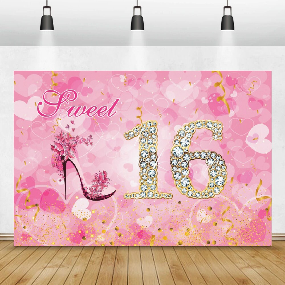 Fantasy Sweet 16 18 Birthday Background Pink Light Bokeh Girl - Etsy