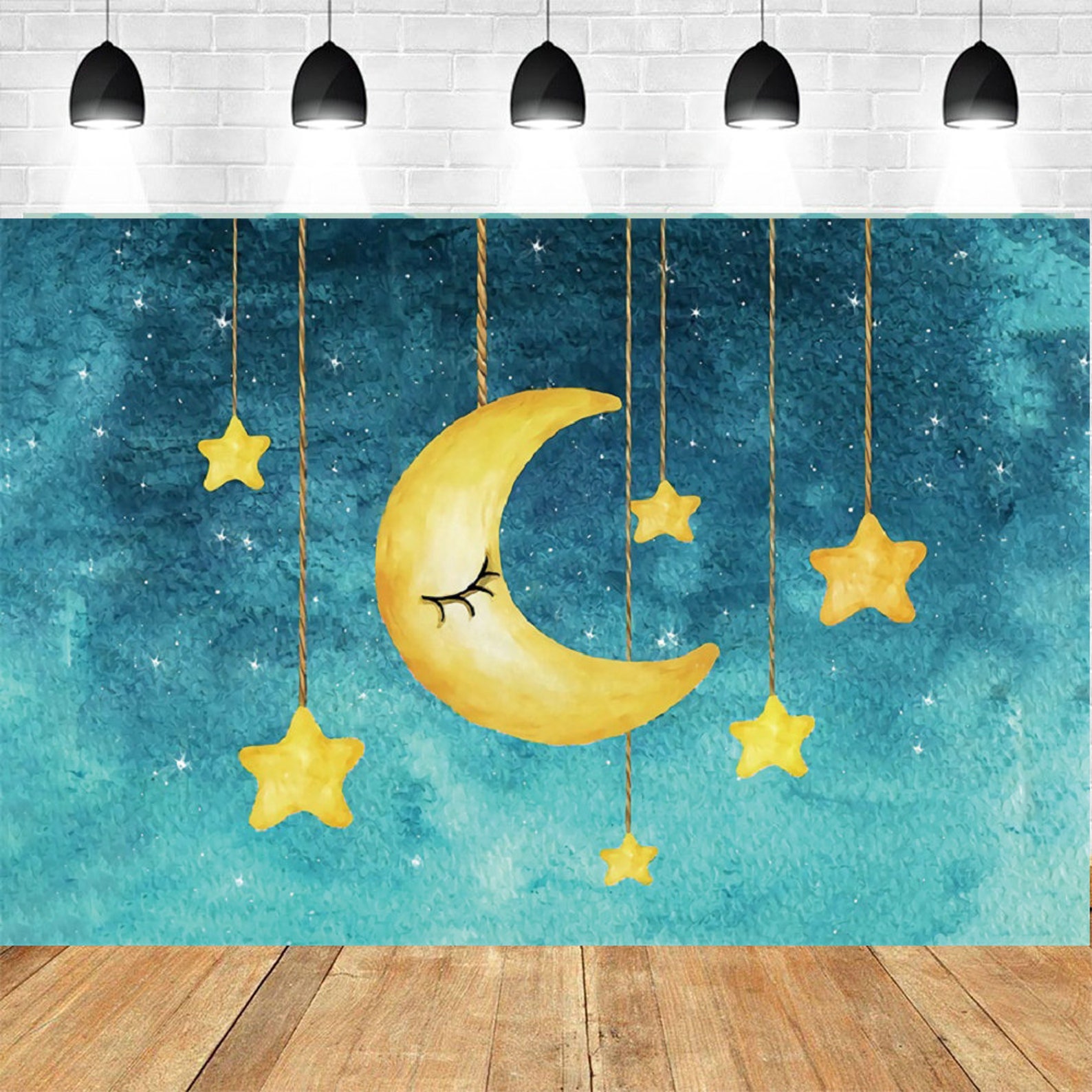 Twinkle Little Star Baby Shower Photography Backdrops Moon and | Etsy