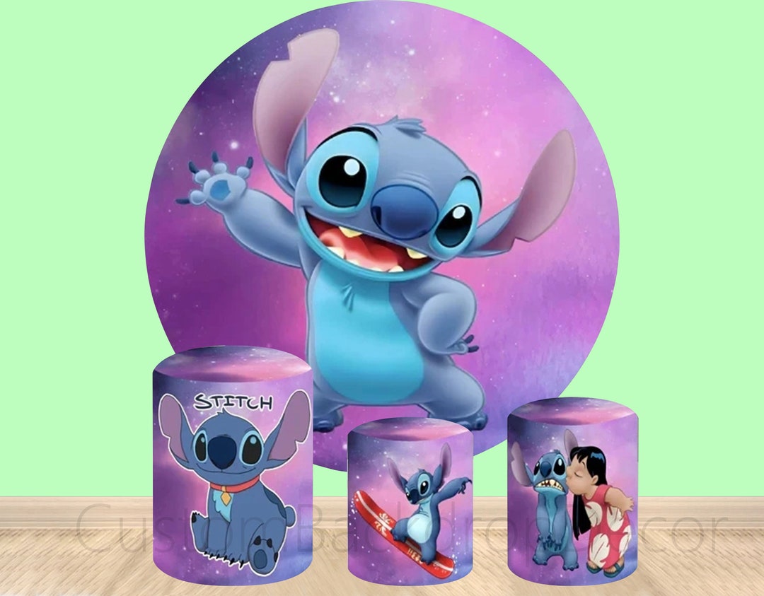 Cartoon Stitch Elastic Cylinder Cover Backdrop,lilo and Stitch Round ...