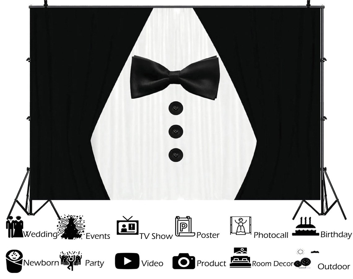 Gentleman Tuxedo Photography Backdropsblack White Suit Luxury - Etsy