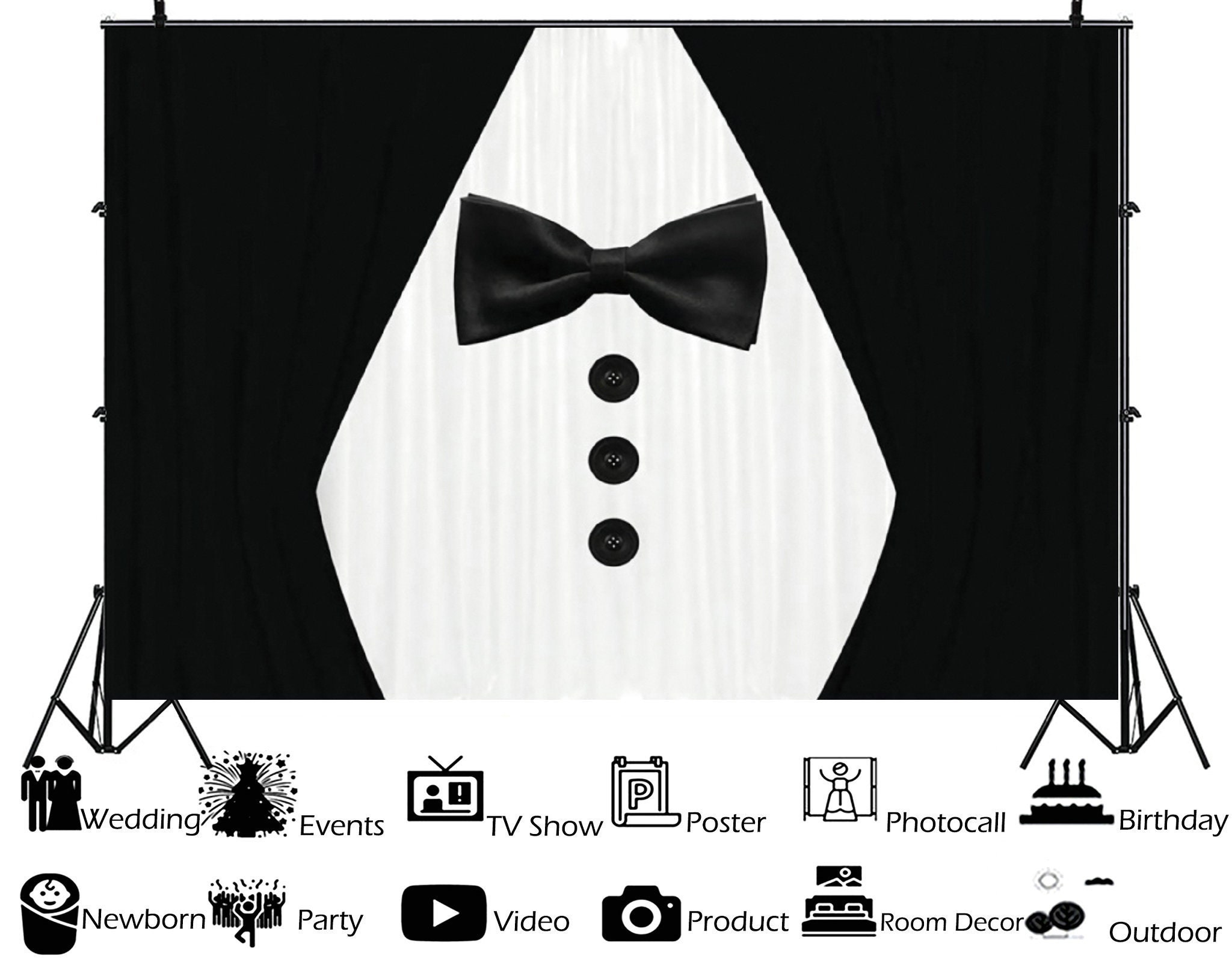 Gentleman Tuxedo Photography Backdrops,black White Suit Luxury Dinner ...