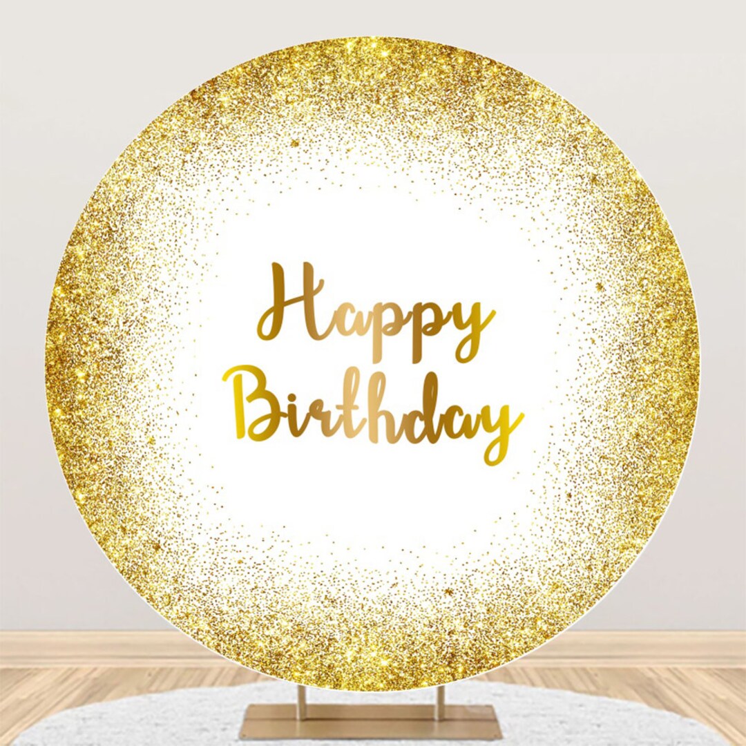 Round Gold Glitter Photography Backdrop Wedding Birthday Party Bridal ...