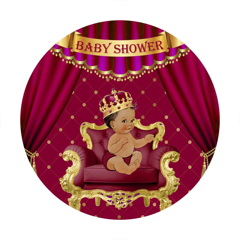 Round Red Curtain Baby Shower Photography Backdroplittle - Etsy