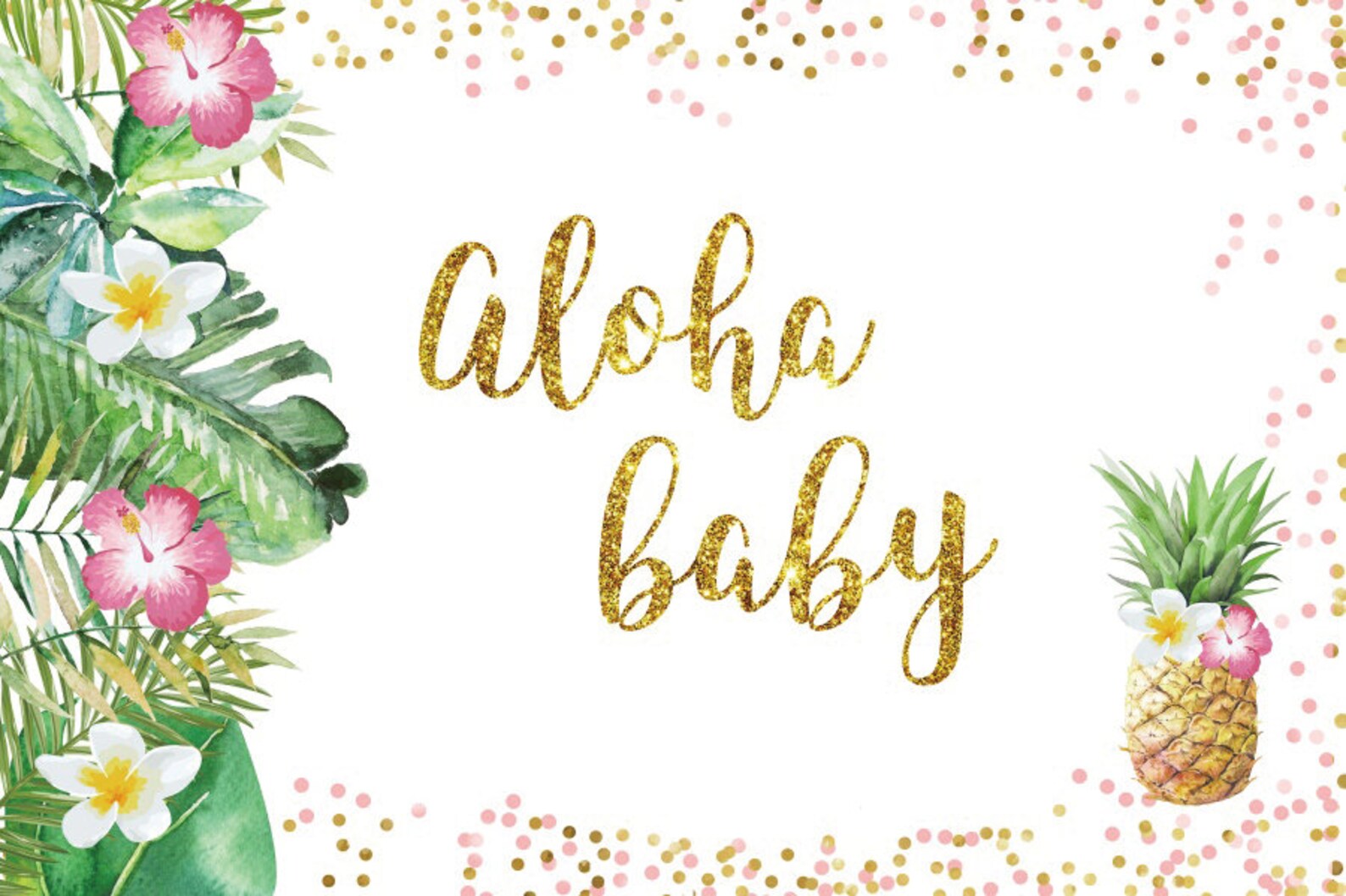 Aloha Baby Photography Backdrop Tropical Plants Flowers - Etsy UK