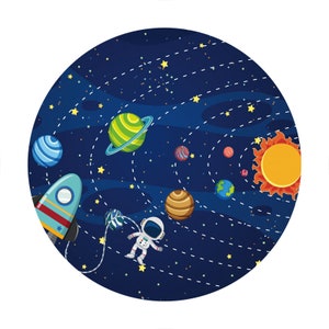 Round Astronaut Space Themed Photography Backdrop,boy Birthday Party ...