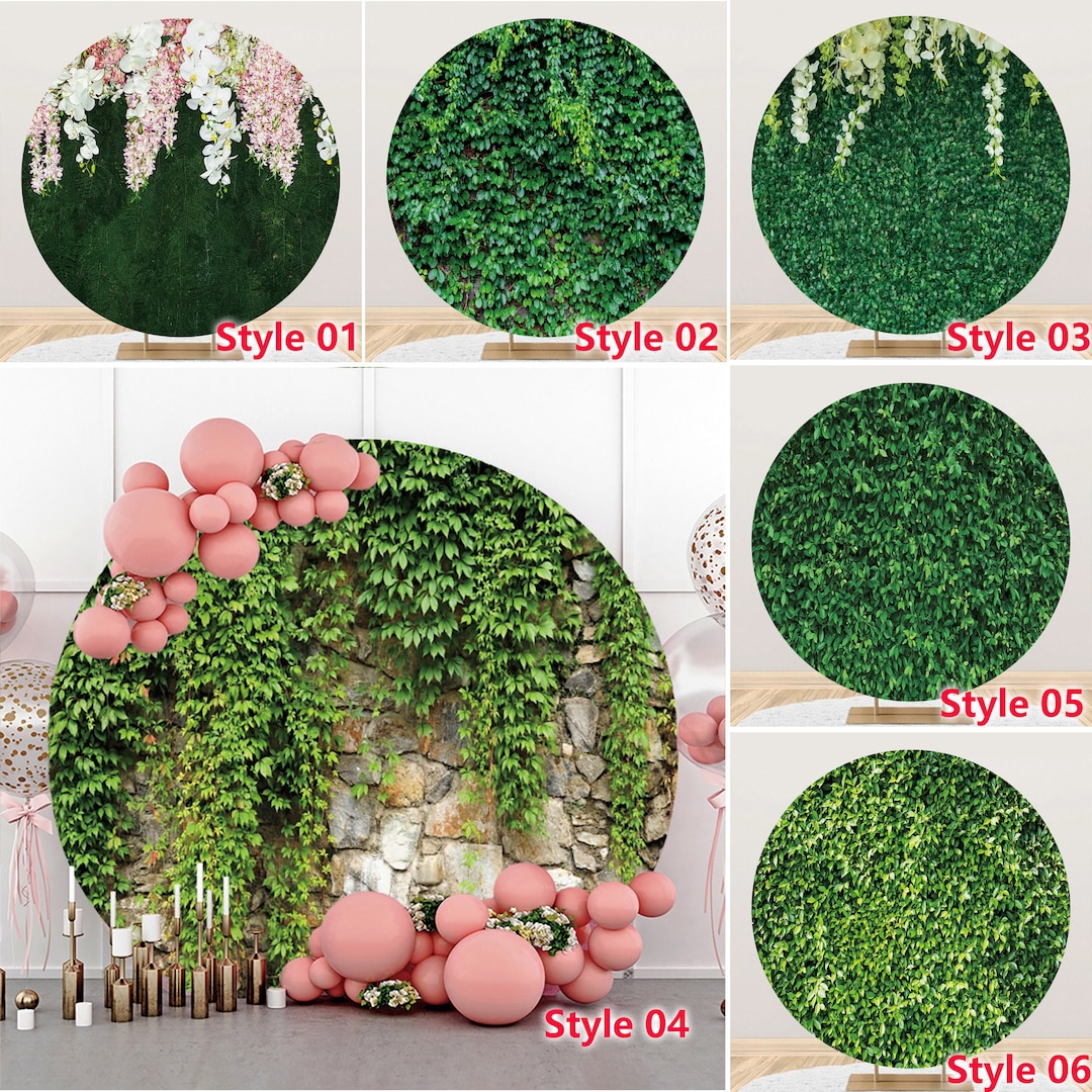 Round Green Leaves for Photography Backdrop Wedding Birthday Party Baby ...