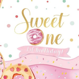 Pink Donuts Sweet One Photography Backdroppink Golden Glitter | Etsy