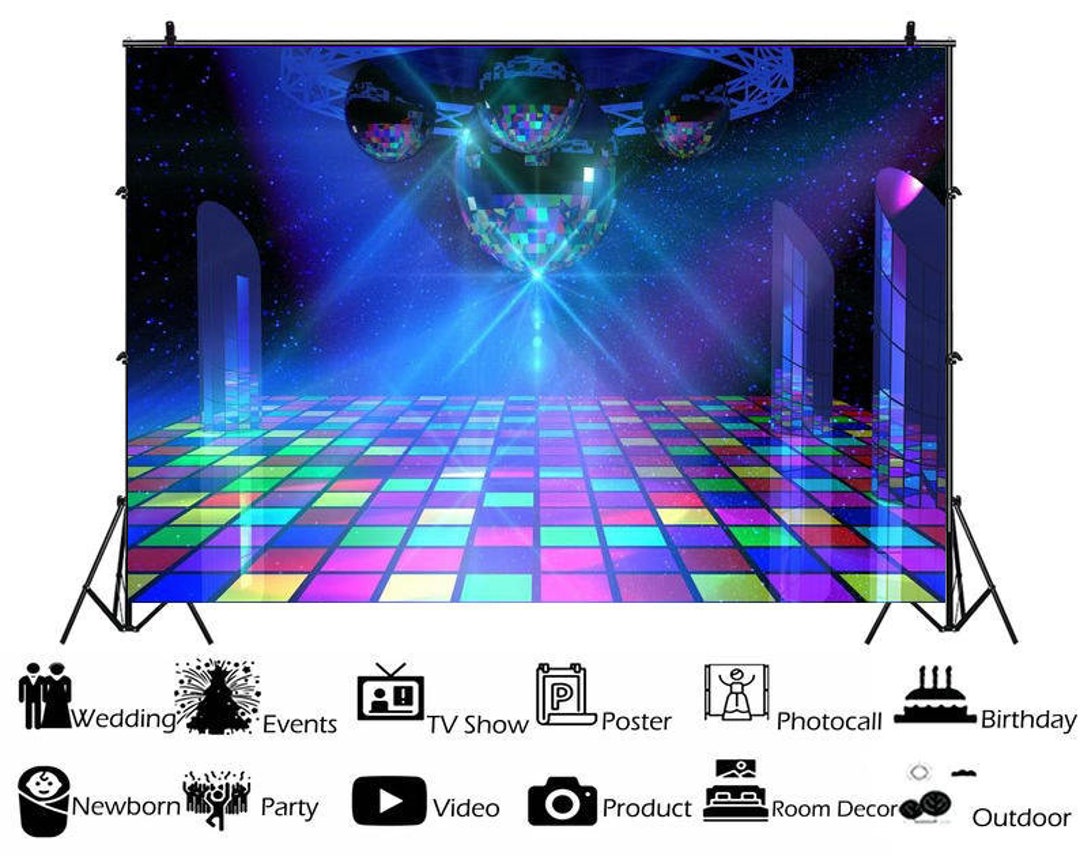 Disco 80s Party Backdrop Music and Dance Themed Party Decor Banner ...