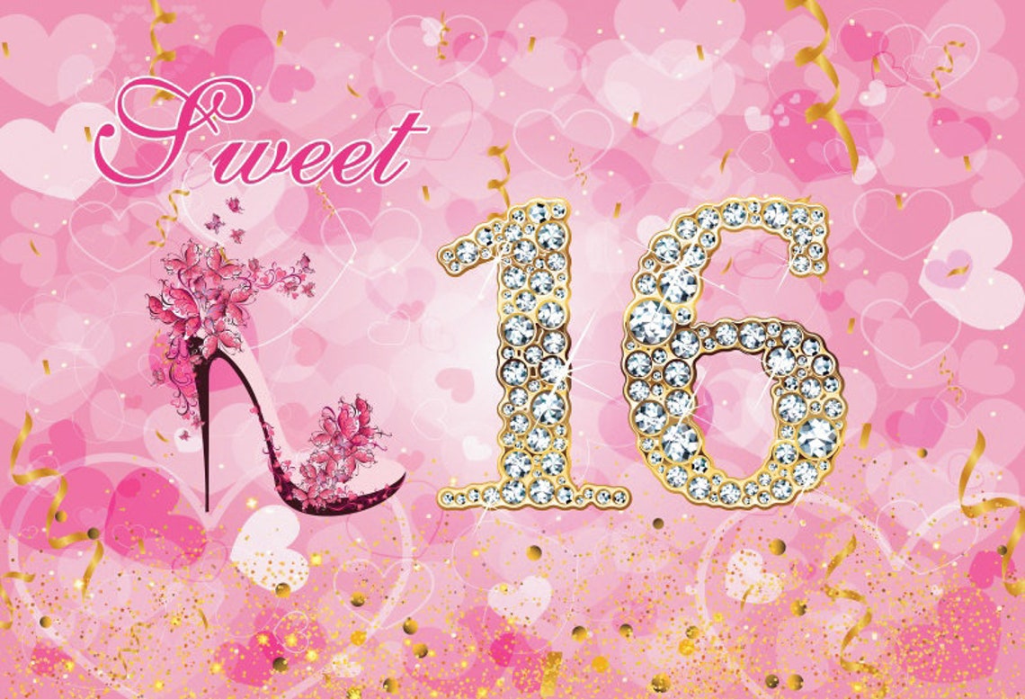 Fantasy Sweet 16 18 Birthday Background Pink Light Bokeh Girl - Etsy