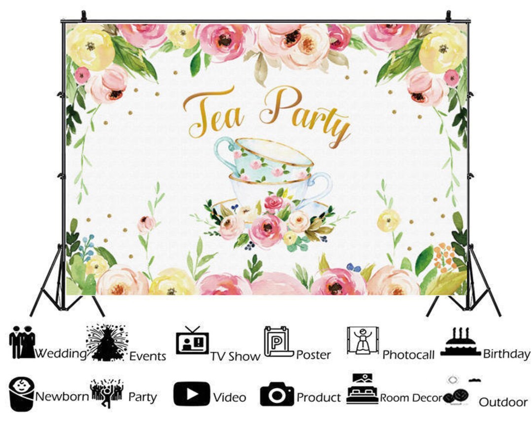 Tea Party Photography Backdrop,valentine's Day Backdrop,bridal Shower ...