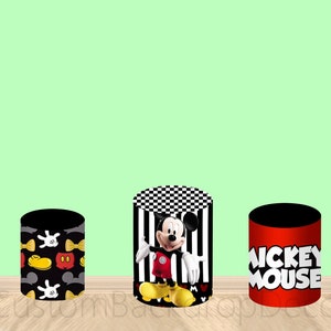 Mickey Mouse Cylinder Cover Backdrop,red Mickey Kids Birthday Party ...