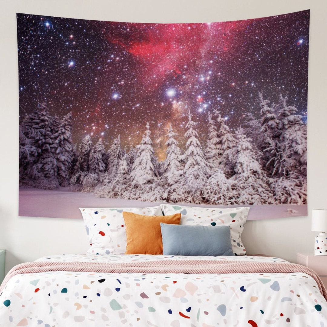 Snow Winter Tapestry Colorful Sky Winter Tapestries Winter - Etsy