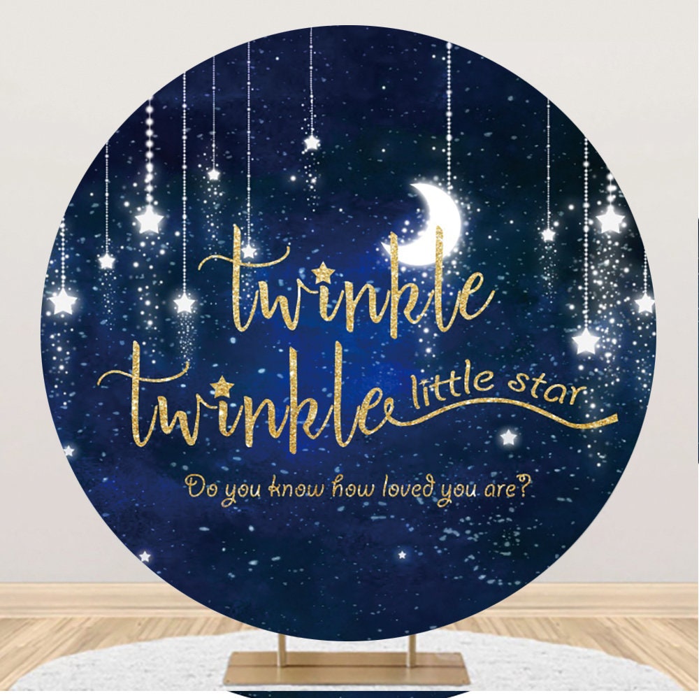 Twinkle Little Stars Round Photography Backdrop,moon and Stars Kids 1st ...