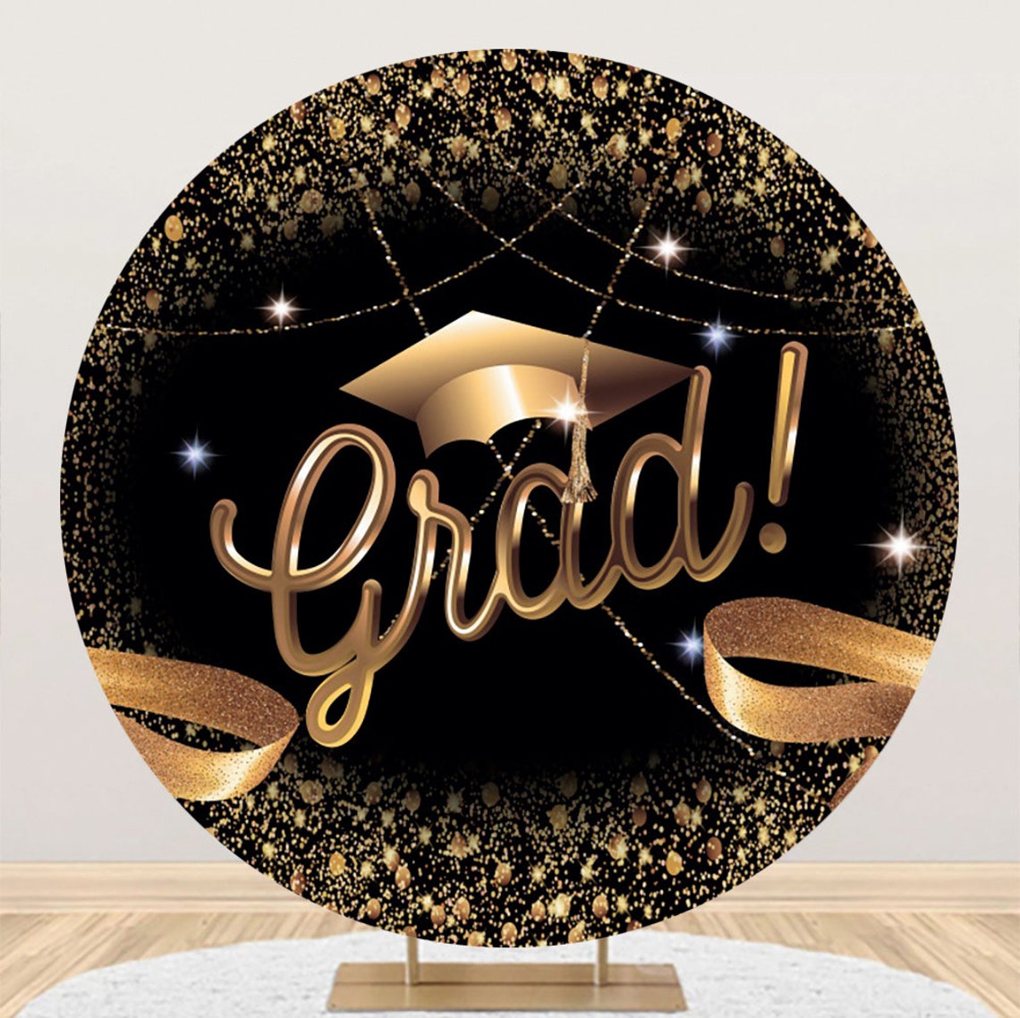 Round Congrats Graduates Photography Backdropbachelor Cap - Etsy