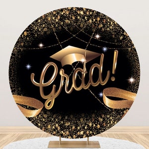 Round Congrats Graduates Photography Backdrop,bachelor Cap Circle ...