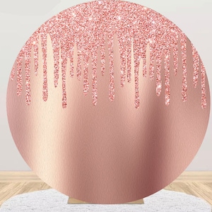 Rose Gold Glitter Round Photography Backdrop,birthday Party Baby Shower ...