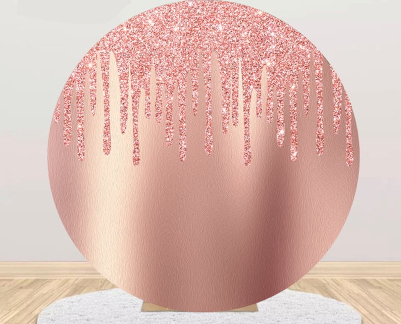 Rose Gold Glitter Round Photography Backdropbirthday Party - Etsy