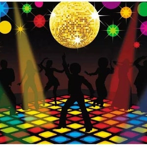 Disco 80s Party Backdrop Music and Dance Themed Party Decor Banner ...